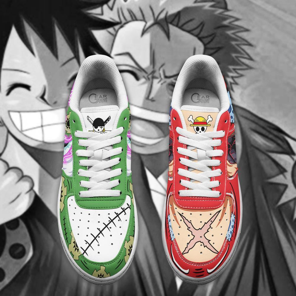 Luffy and Zoro Air Sneakers Custom Wano Arc Haki OP Shoes – Divesart