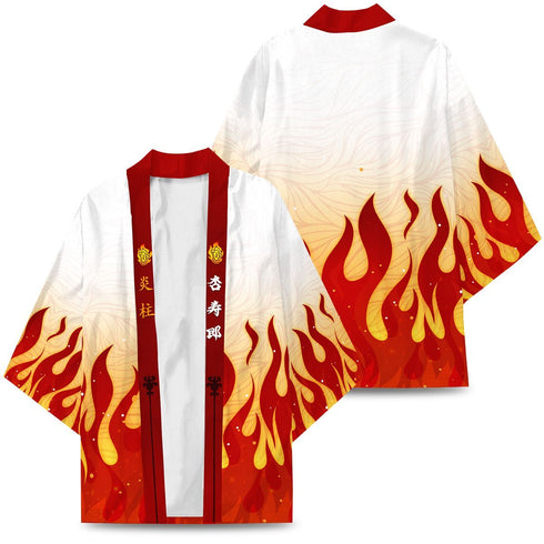 Kyojuro Fire Kimono, Japanese Anime Cardigan Kimono – Divesart